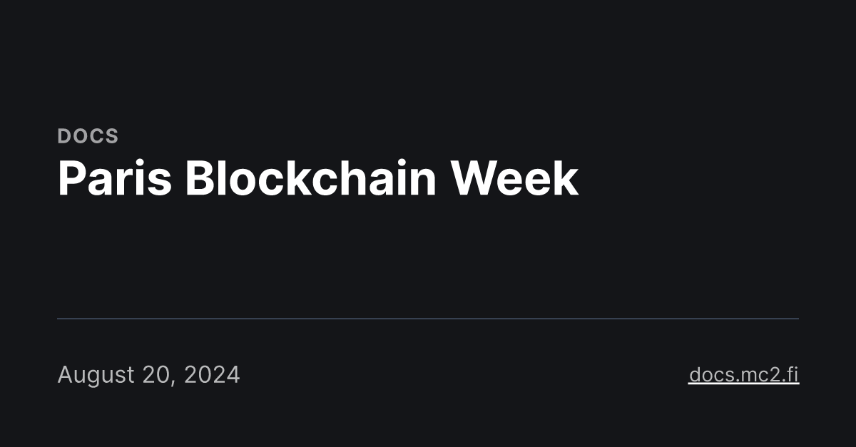 Paris Blockchain Week