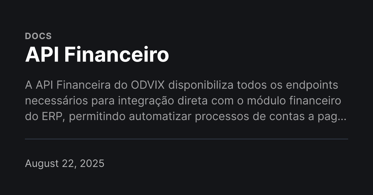API Financeiro