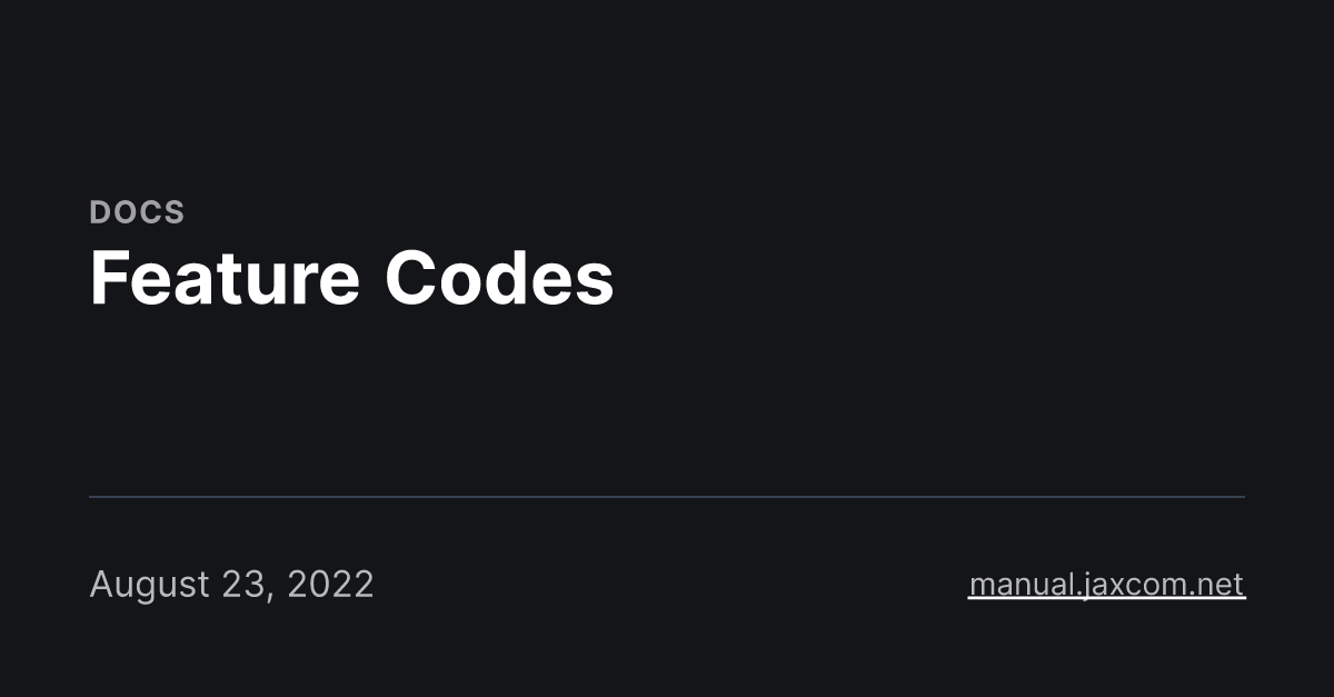 Feature Codes