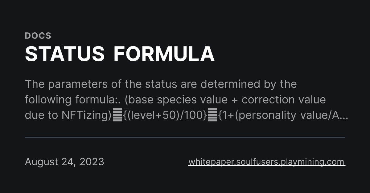 STATUS FORMULA