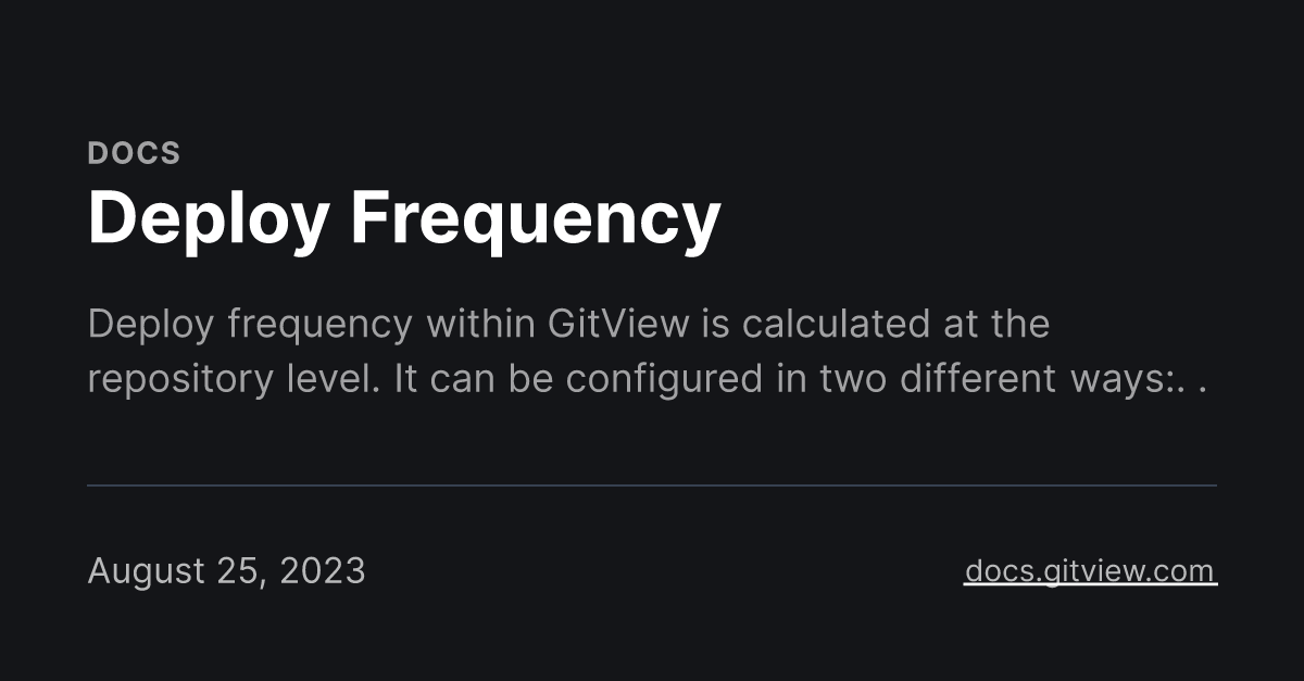 Deploy Frequency