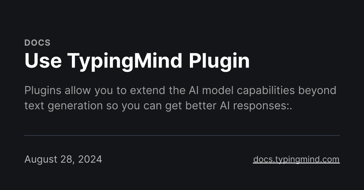 Use TypingMind Plugin