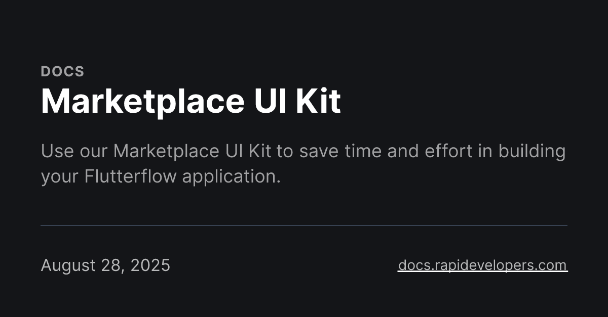 Marketplace UI Kit