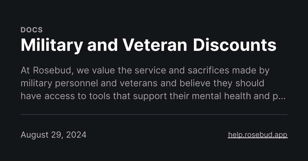 Military and Veteran Discounts