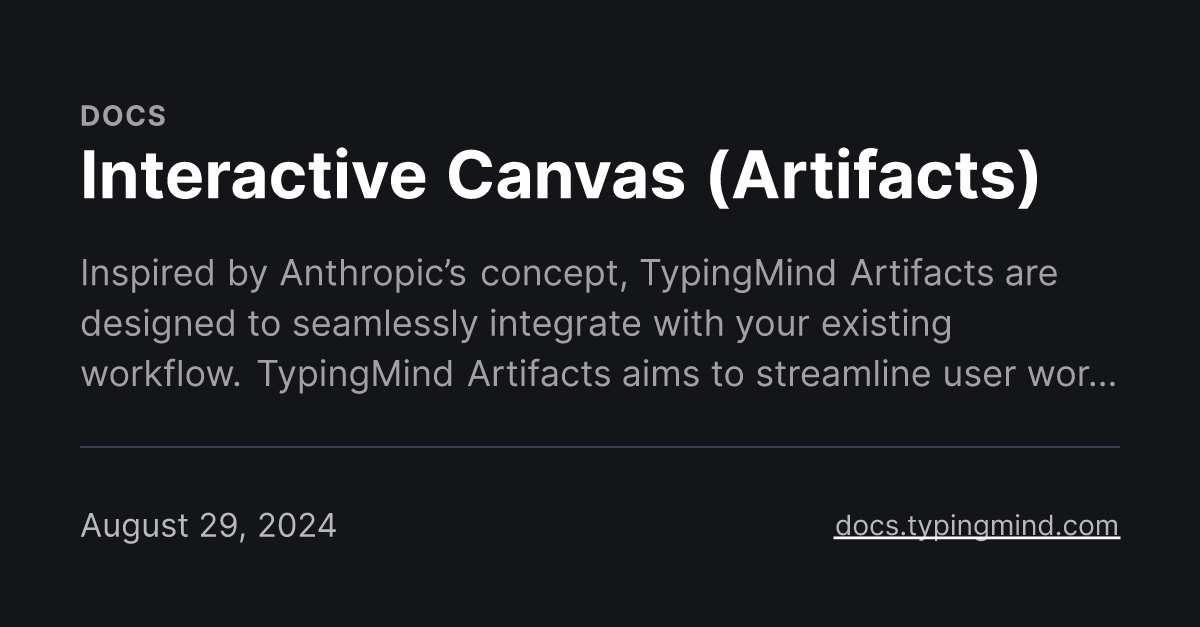 Interactive Canvas (Artifacts)