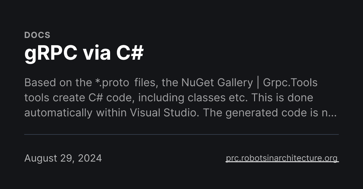 gRPC via C#