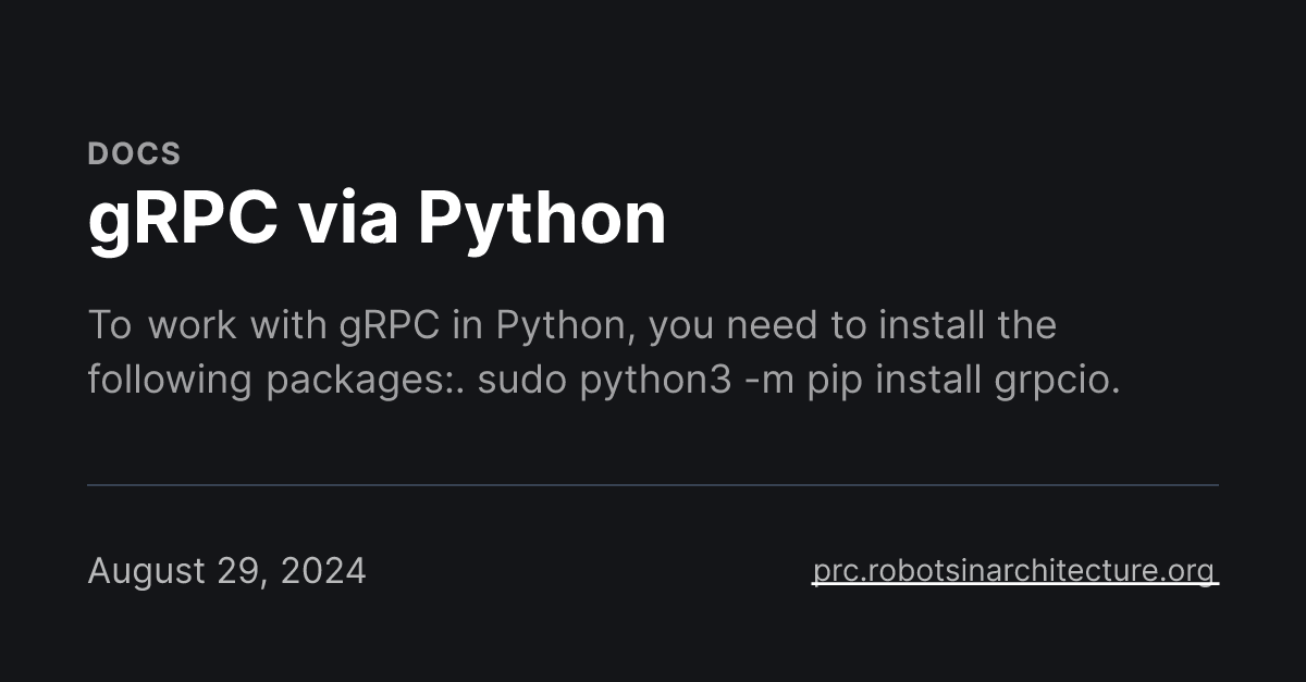 gRPC via Python