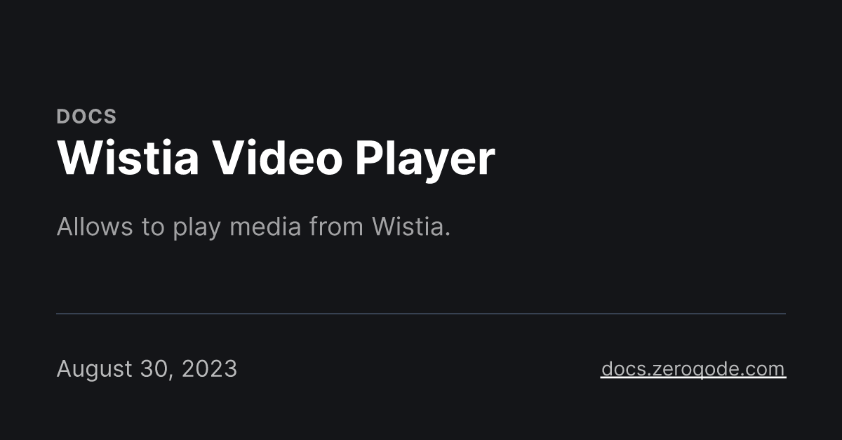 Wistia Video Player