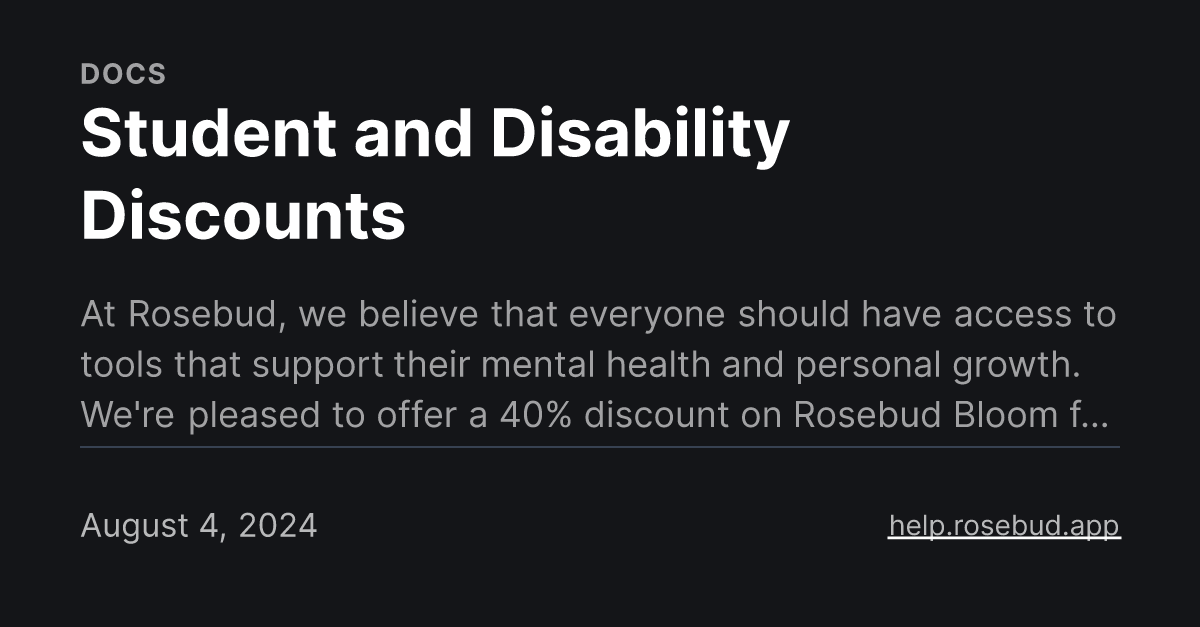 Student and Disability Discounts