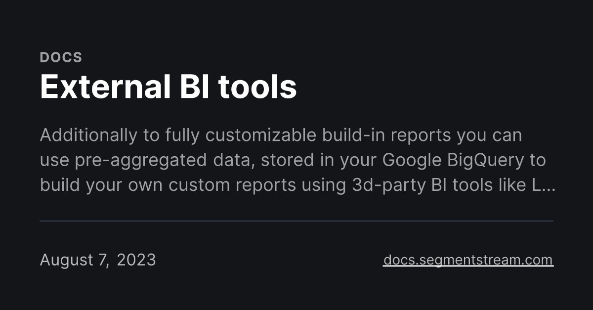 External BI tools