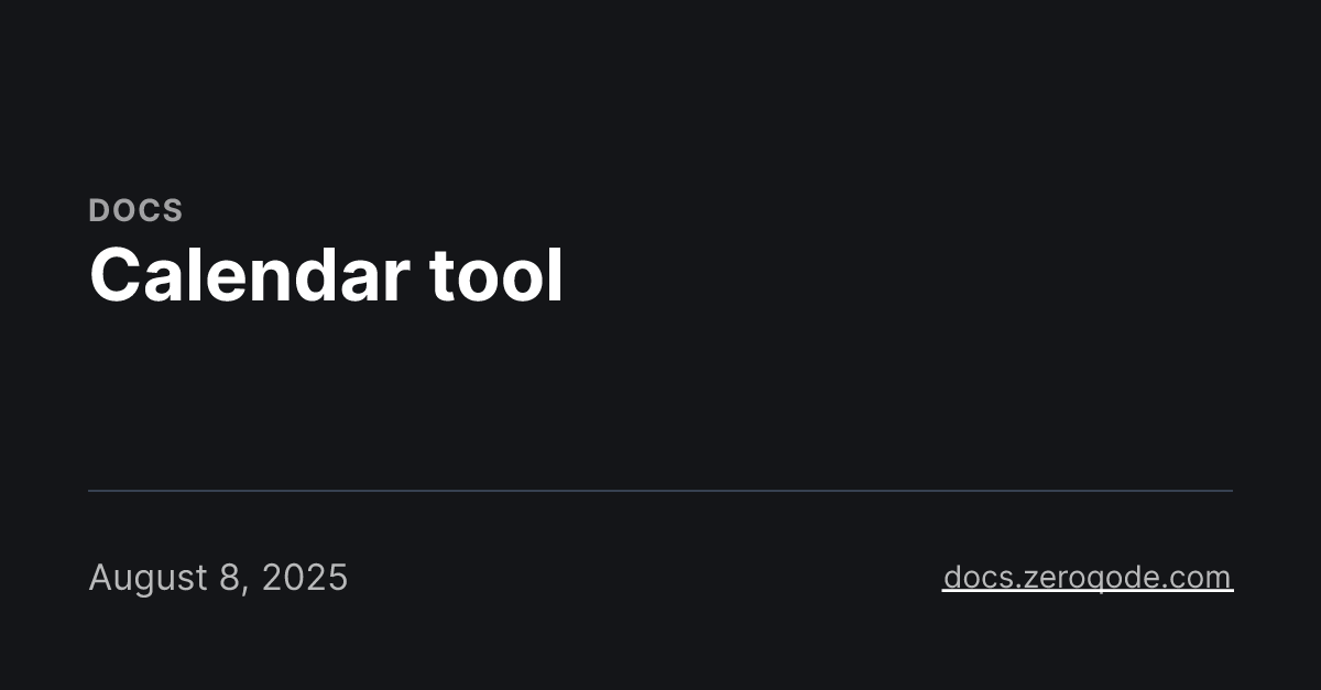 Calendar tool