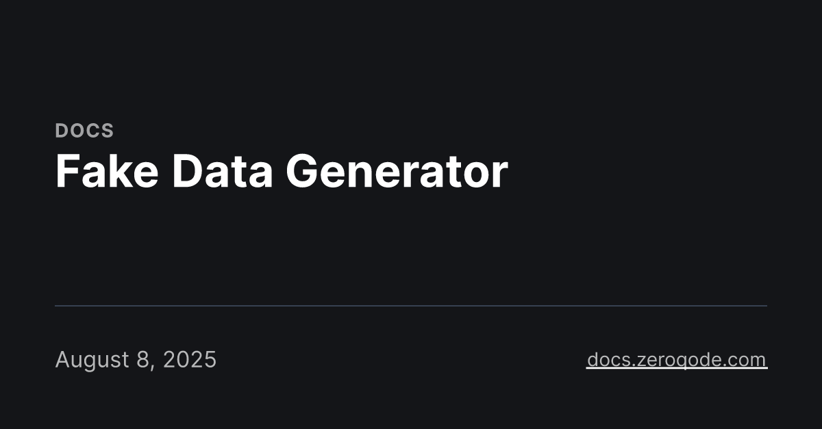 Fake Data Generator