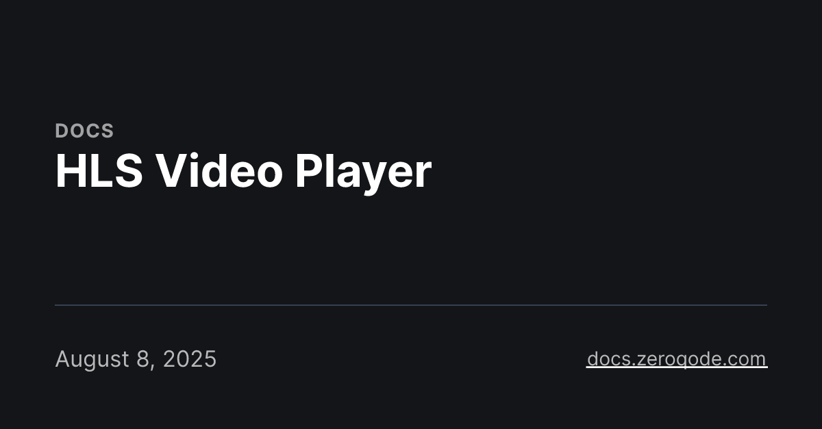 HLS Video Player