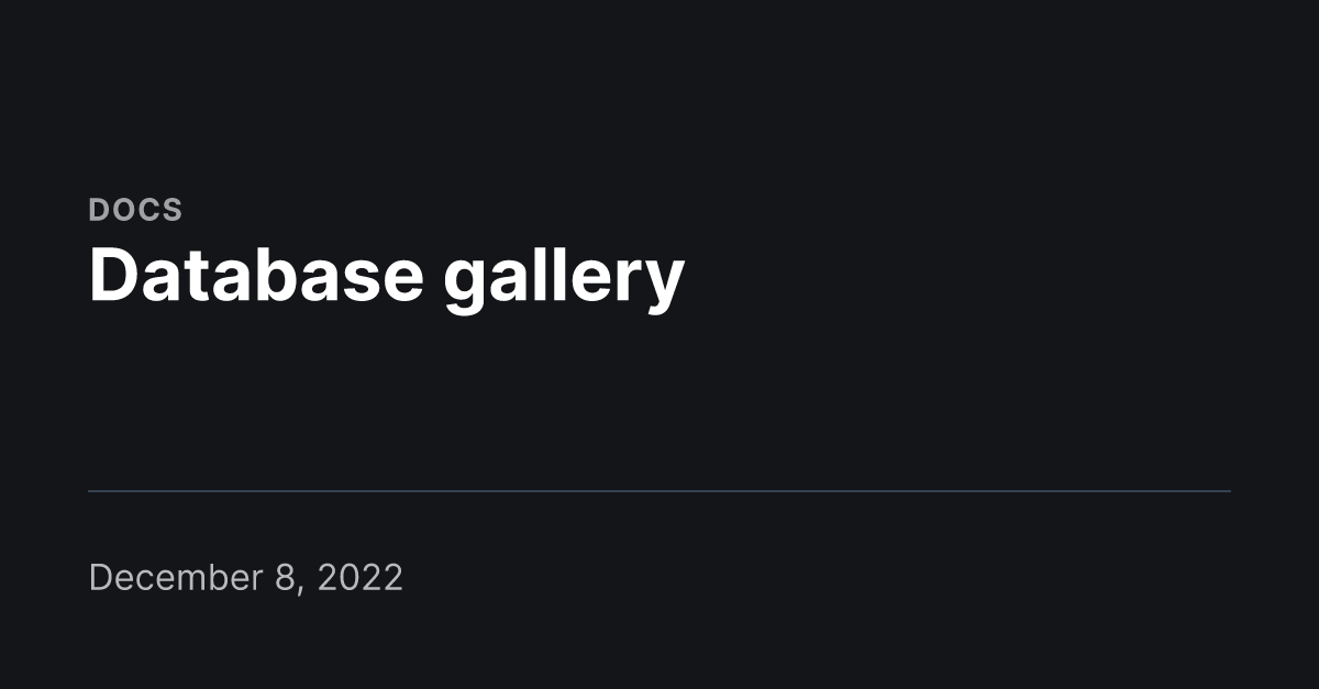 Database gallery