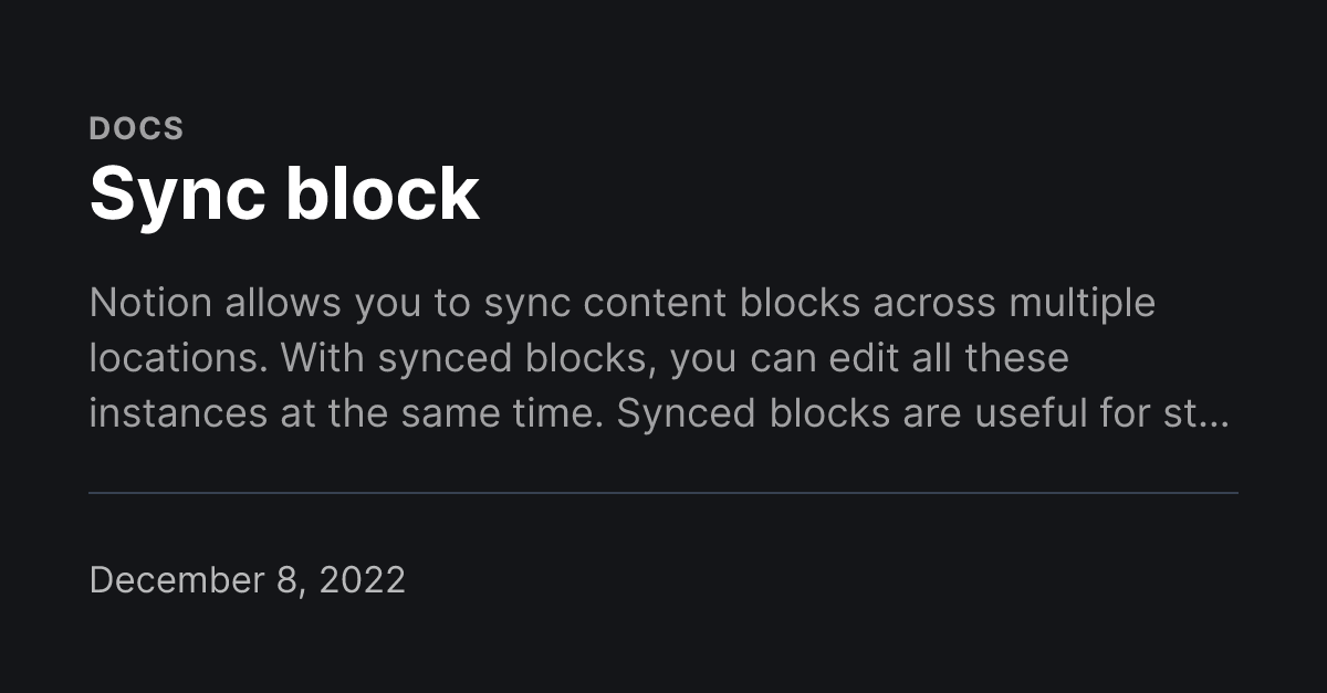 Sync block