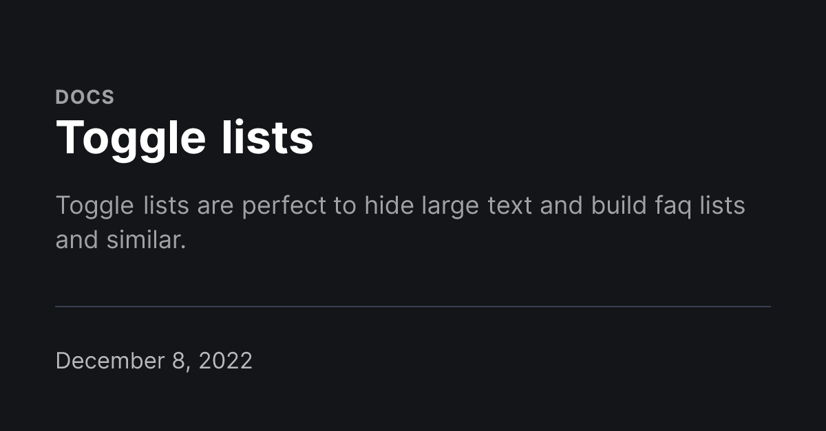 Toggle lists