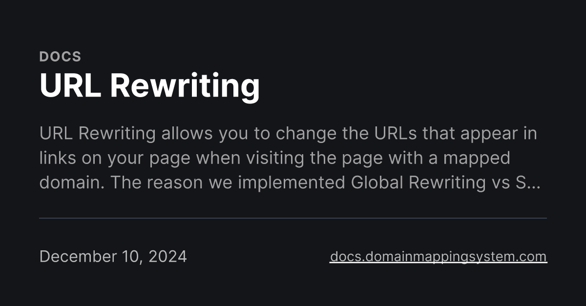 URL Rewriting