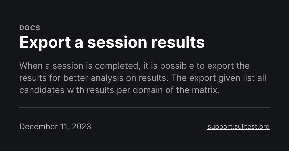 Export a session results