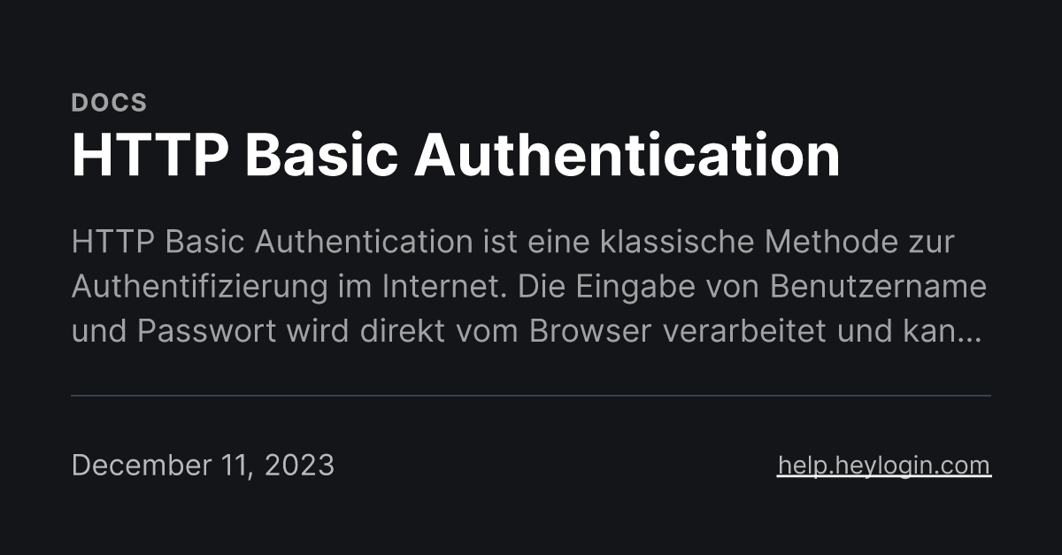 HTTP Basic Authentication