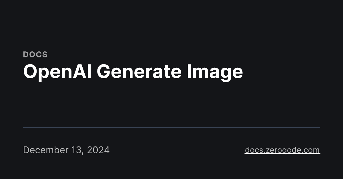 OpenAI Generate Image