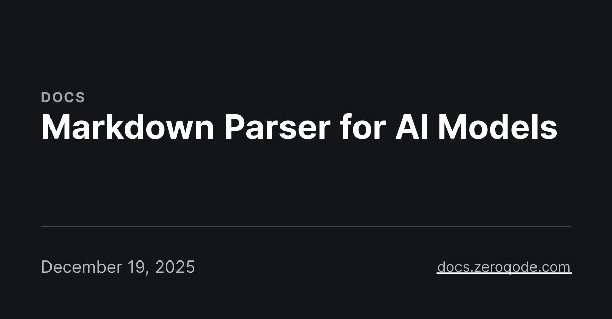 Markdown Parser for AI Models
