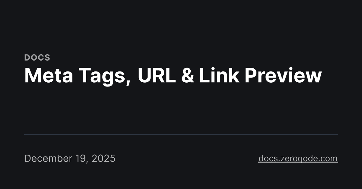 Meta Tags, URL & Link Preview
