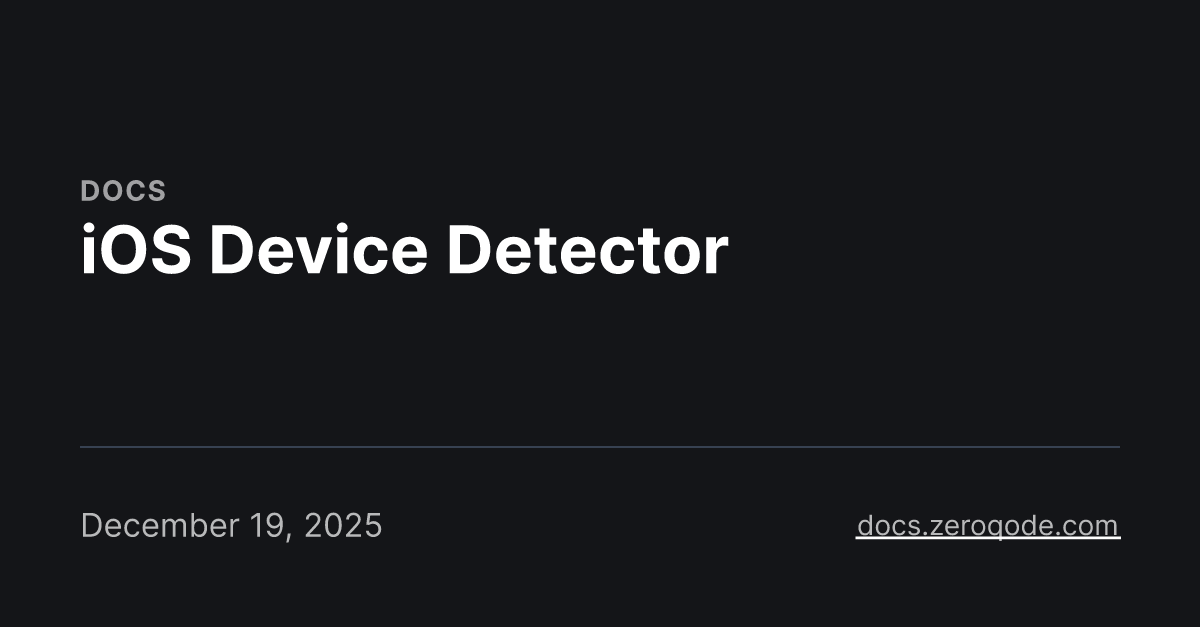 iOS Device Detector