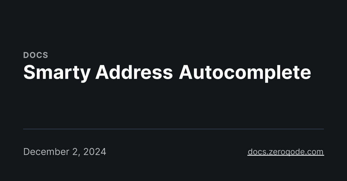 Smarty Address Autocomplete
