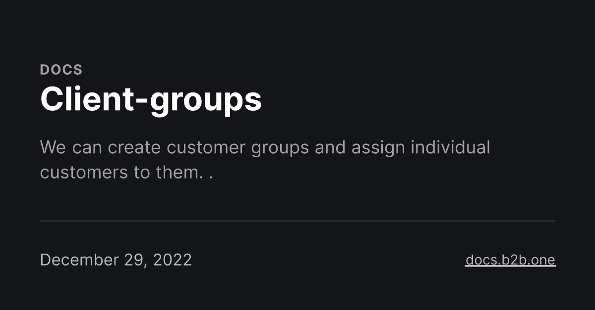 Client-groups
