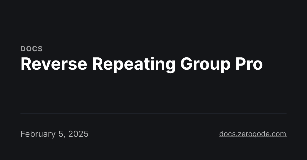 Reverse Repeating Group Pro