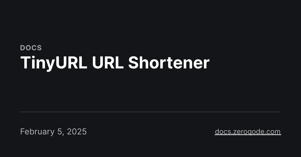 TinyURL URL Shortener