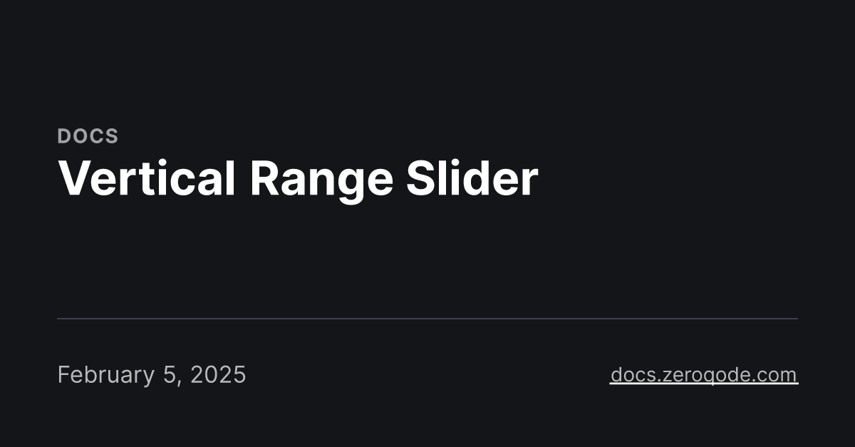 Vertical Range Slider
