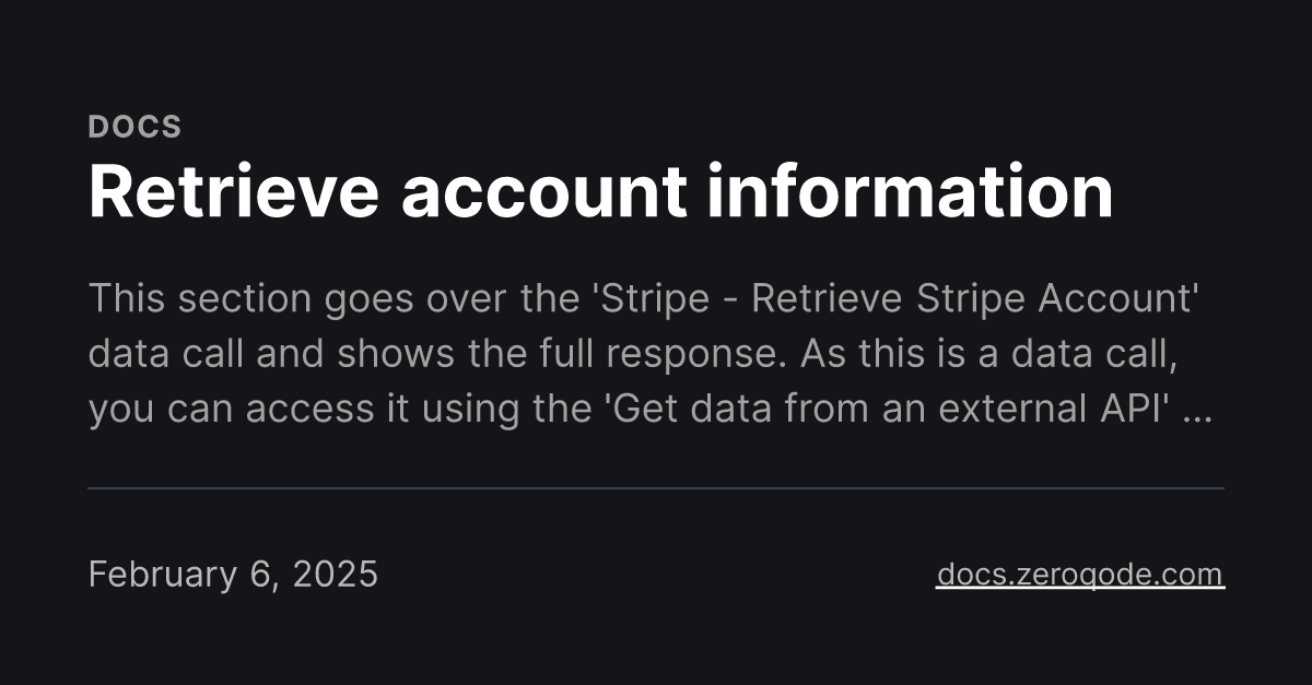Retrieve account information