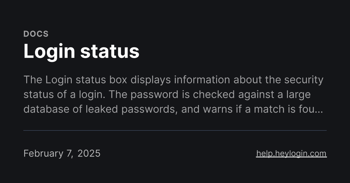 Login status