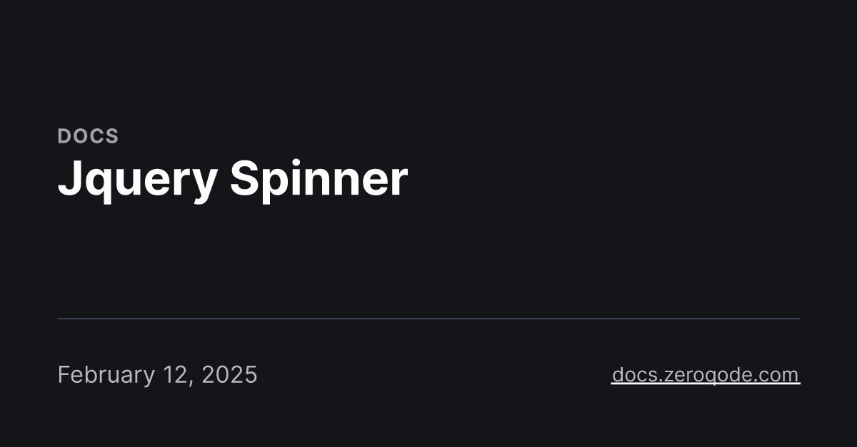 Jquery Spinner