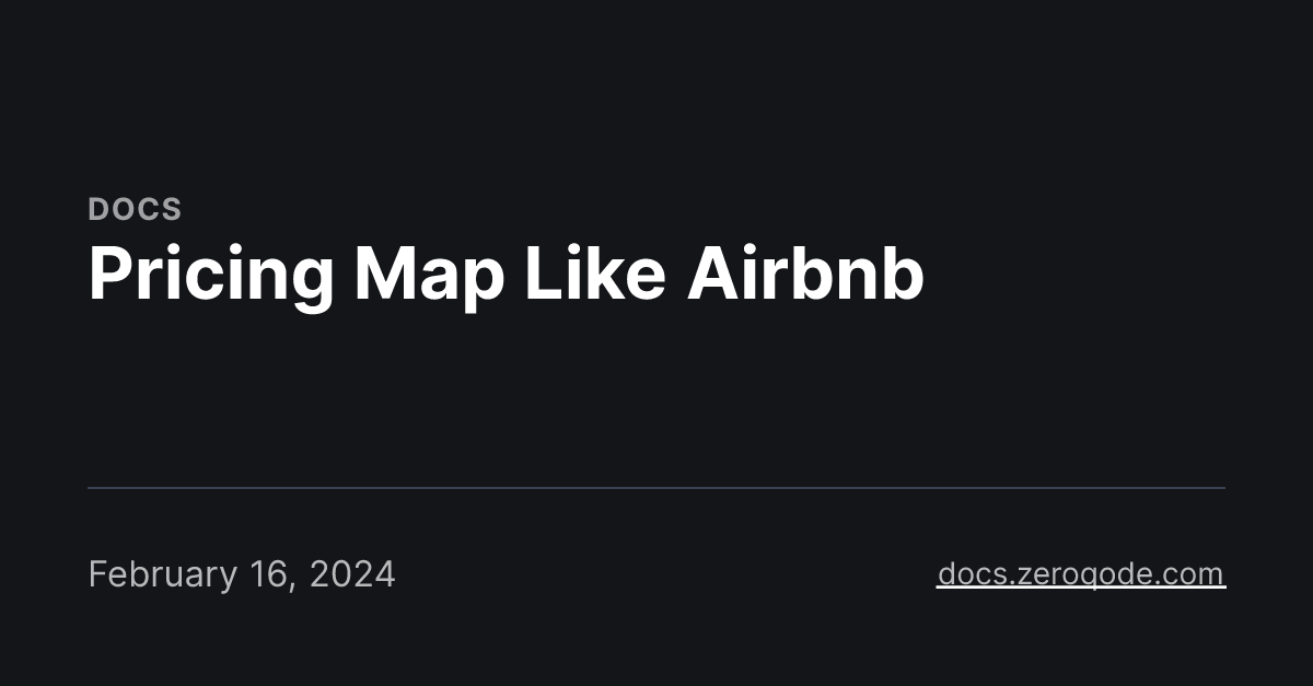 Pricing Map Like Airbnb