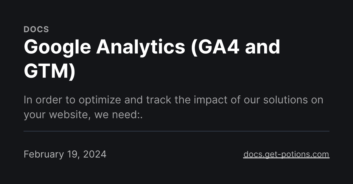 Google Analytics (GA4 and GTM)