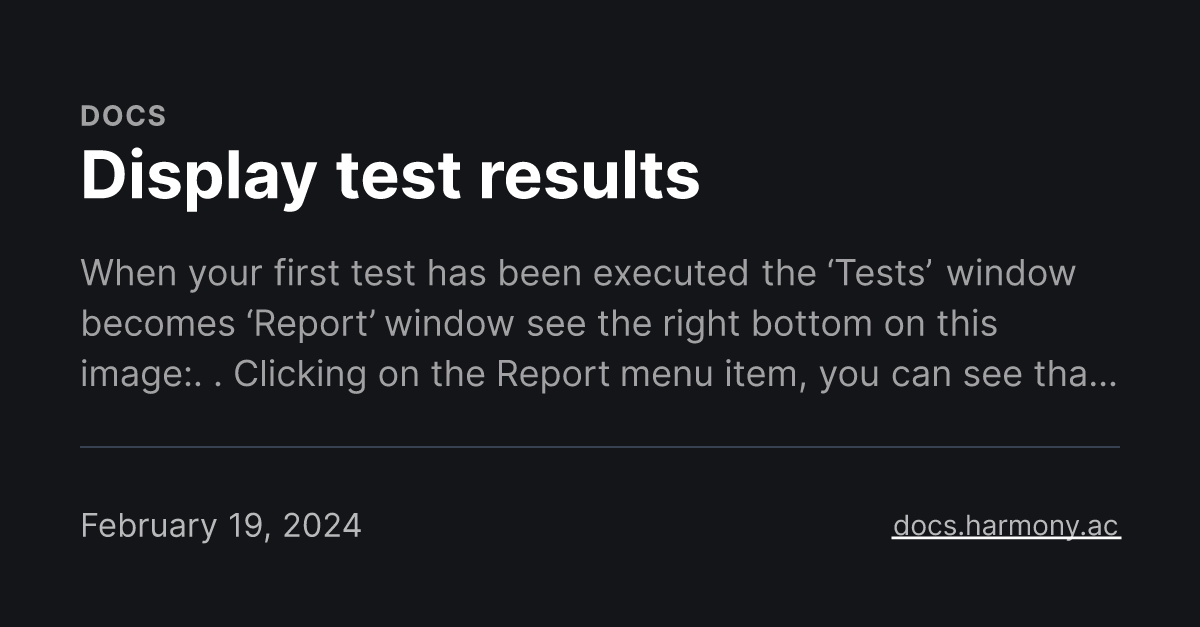 Display Test Results