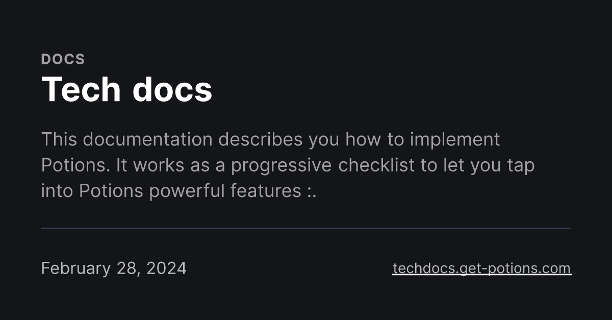 Tech docs
