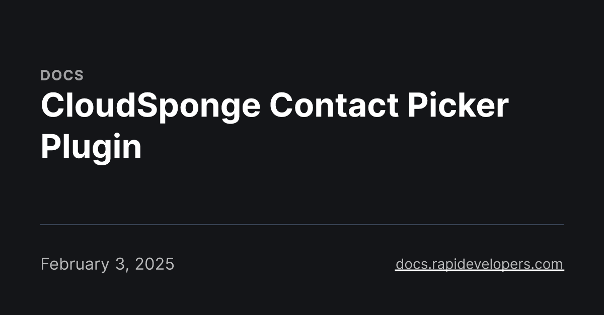 CloudSponge Contact Picker Plugin