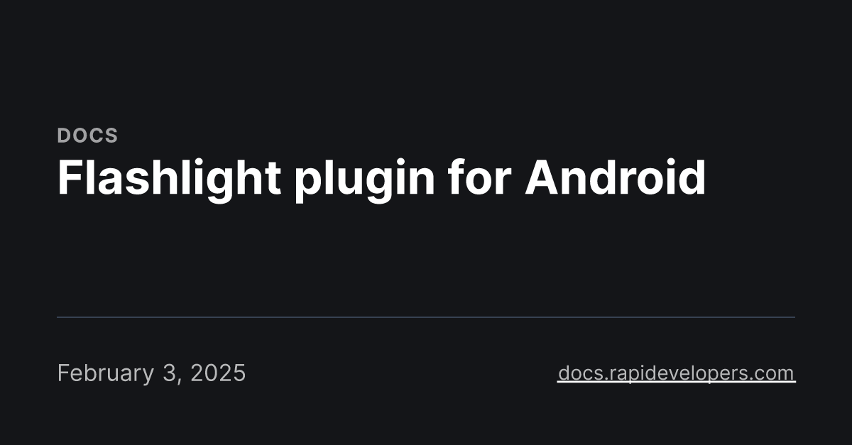 Flashlight plugin for Android