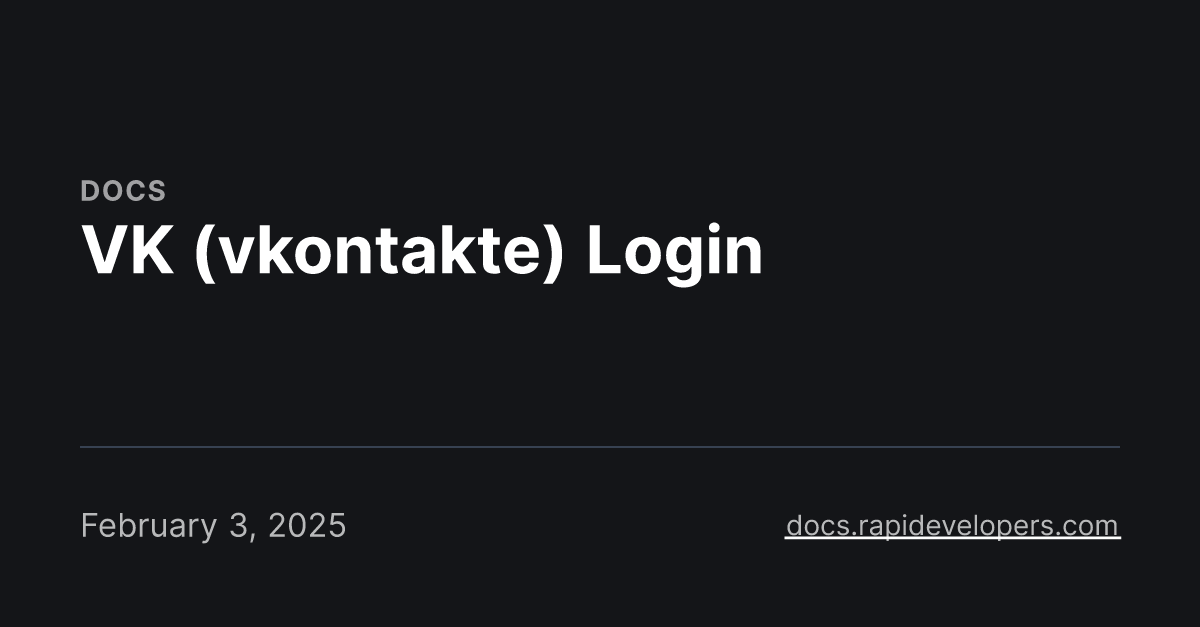 VK (vkontakte) Login