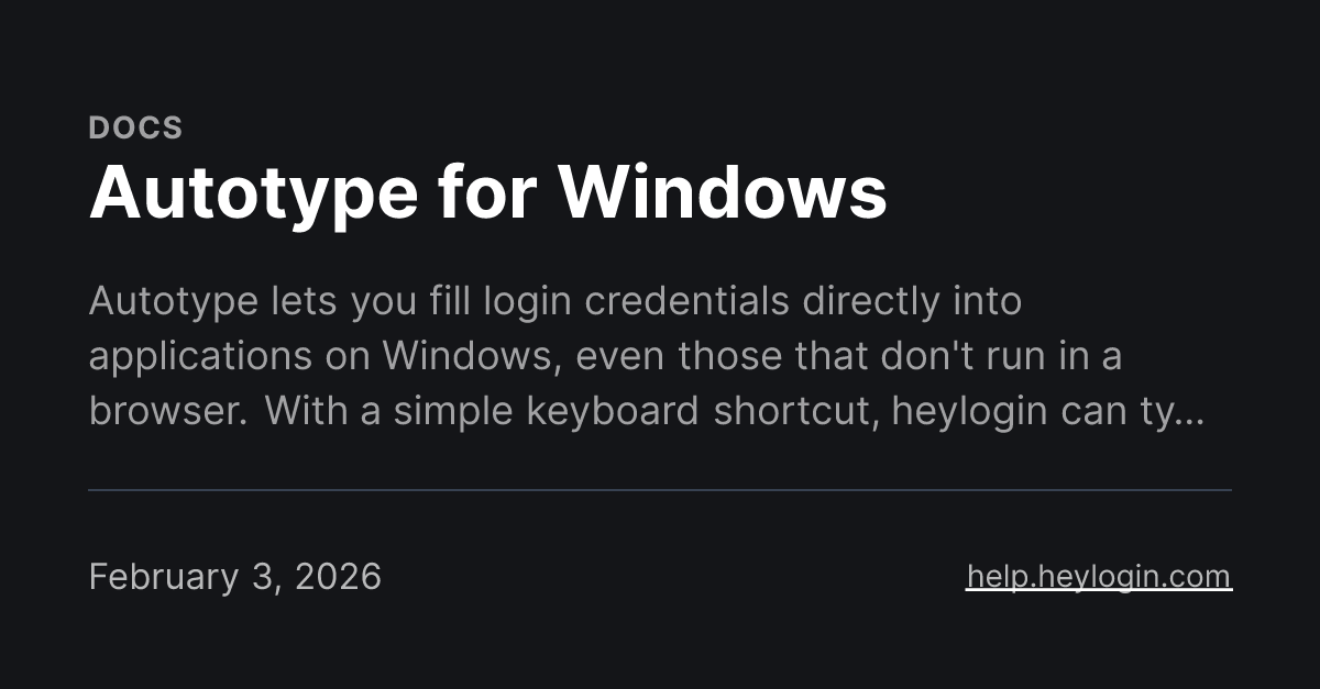 Autotype for Windows