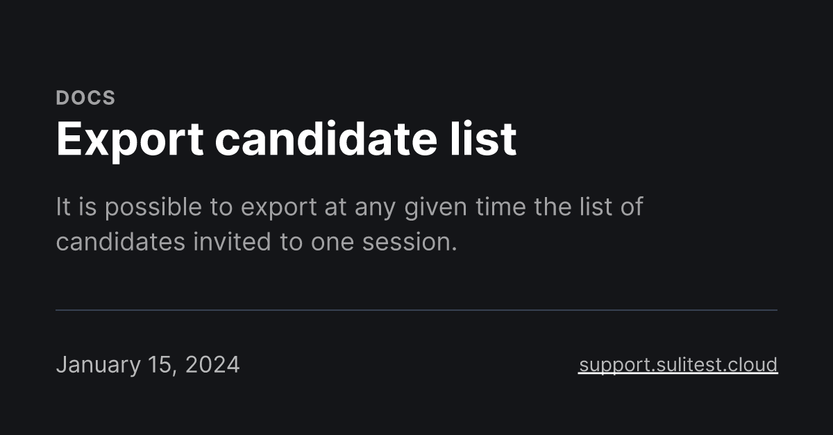 Export candidate list