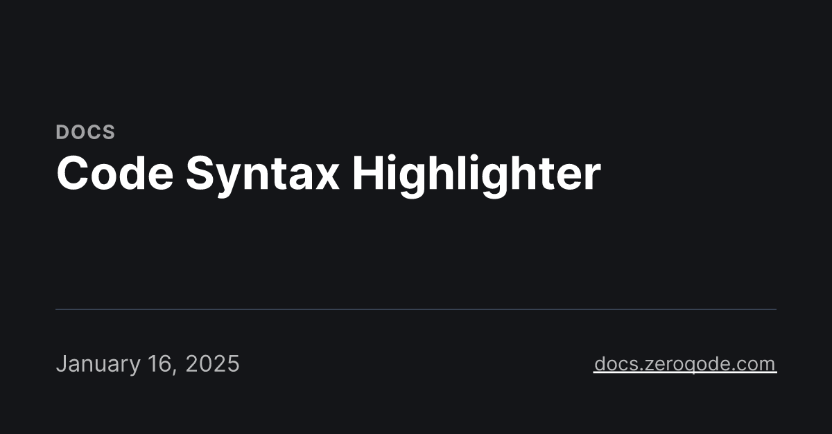 Code Syntax Highlighter