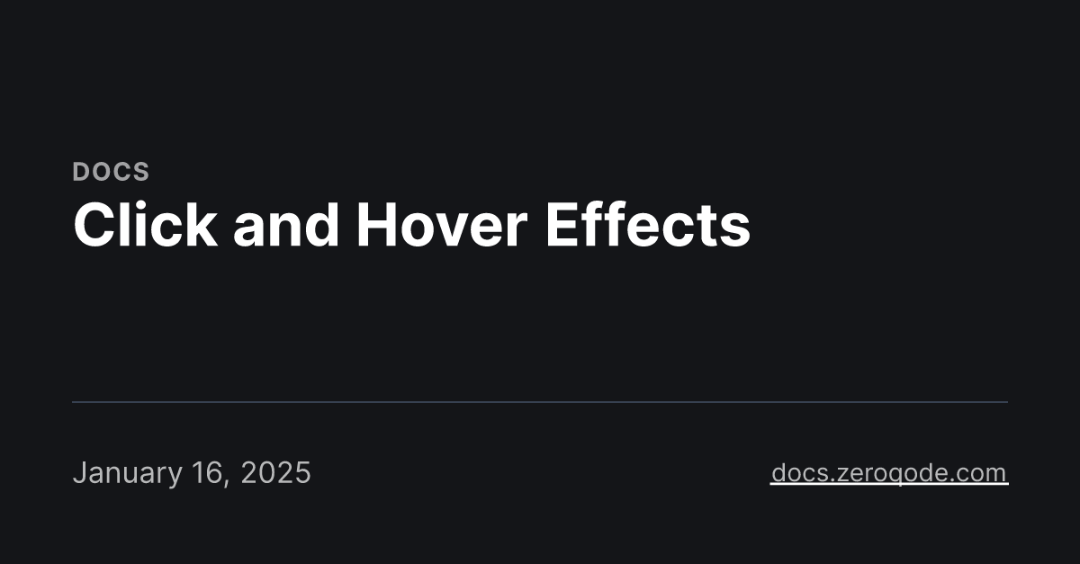 Click and Hover Effects