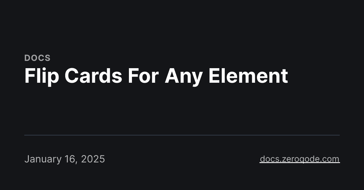 Flip Cards For Any Element