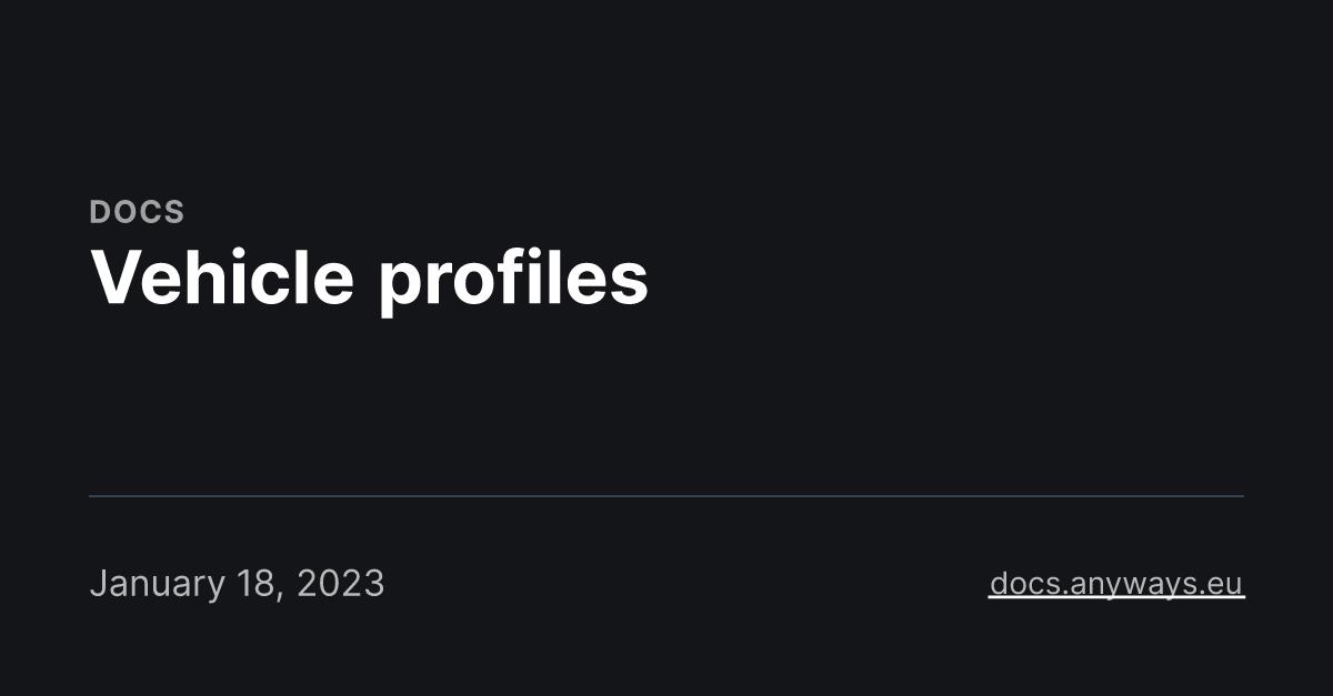 Vehicle profiles