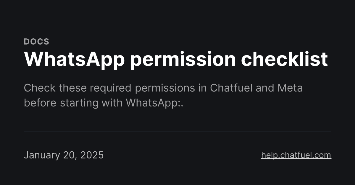 WhatsApp permission checklist