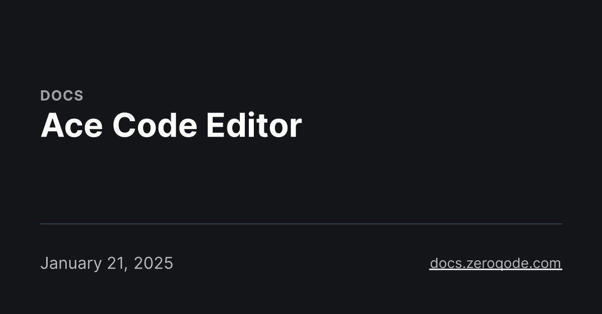 Ace Code Editor